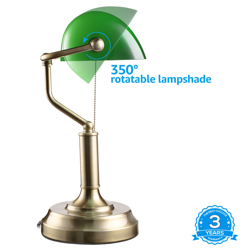 Canora Grey Fallon Vintage Bankers Lamp with Pull Chain Switch ...