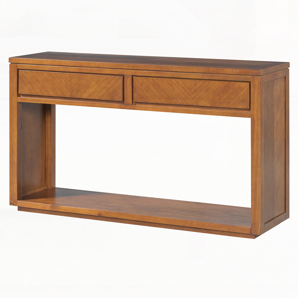 Red Barrel Studio® Elegant Chevron Pattern Console Table with Two ...