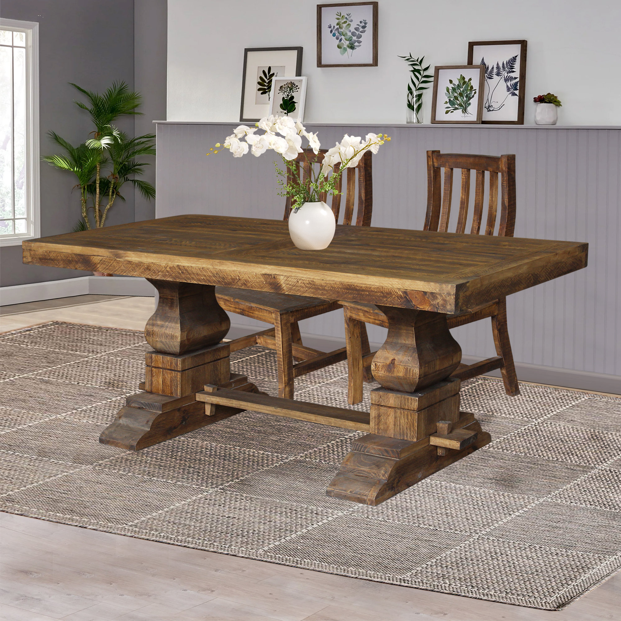 Alcott Hill San Rene Asoni Wood Trestle Dining Table & Reviews | Wayfair