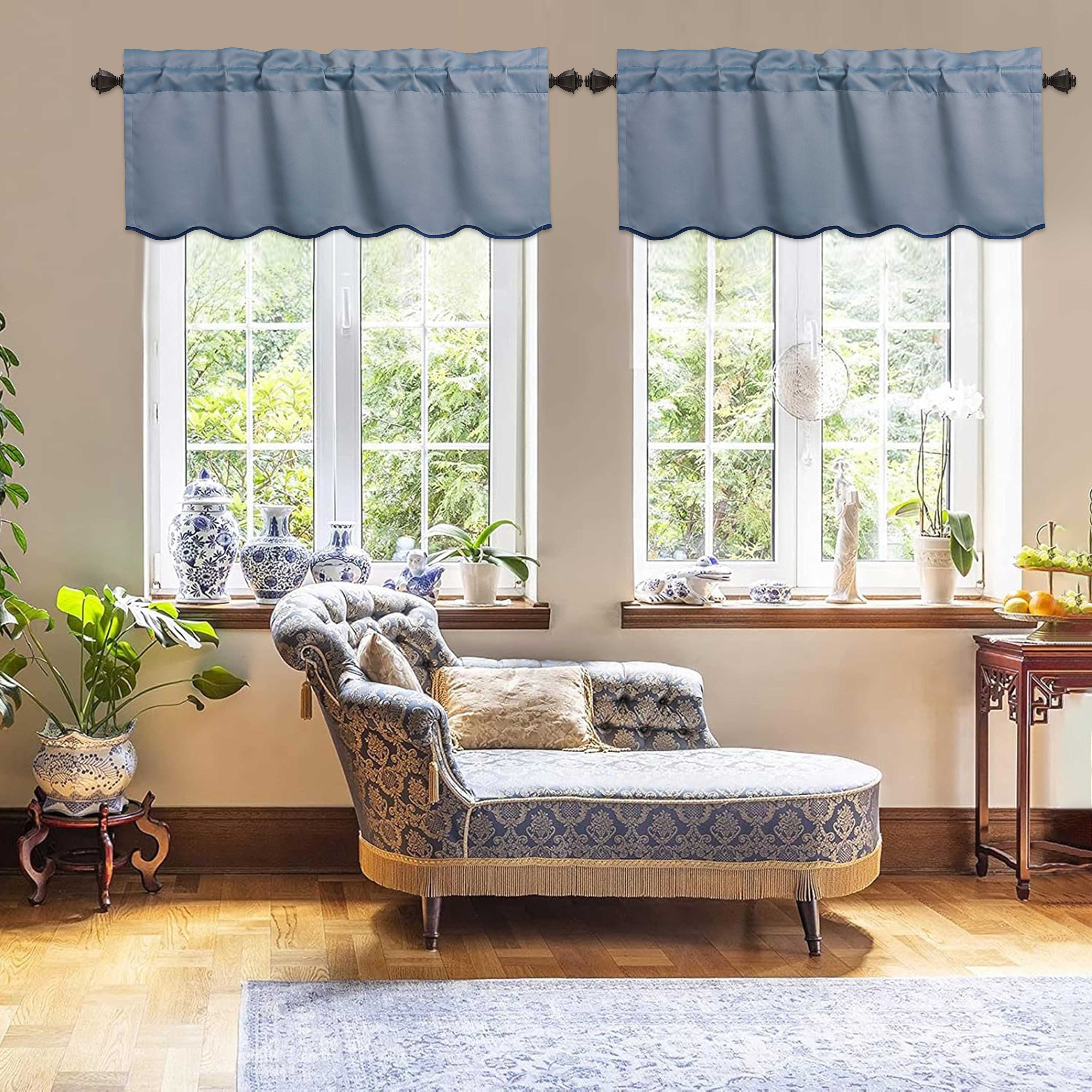 Winston Porter 2 Panels Blackout Window Treatment Valances, Solid Color ...