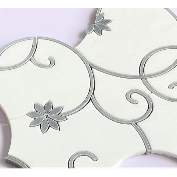 ES Stone Water Jet Water Jet 14" x 13" Marble Mosaic Tile | Wayfair