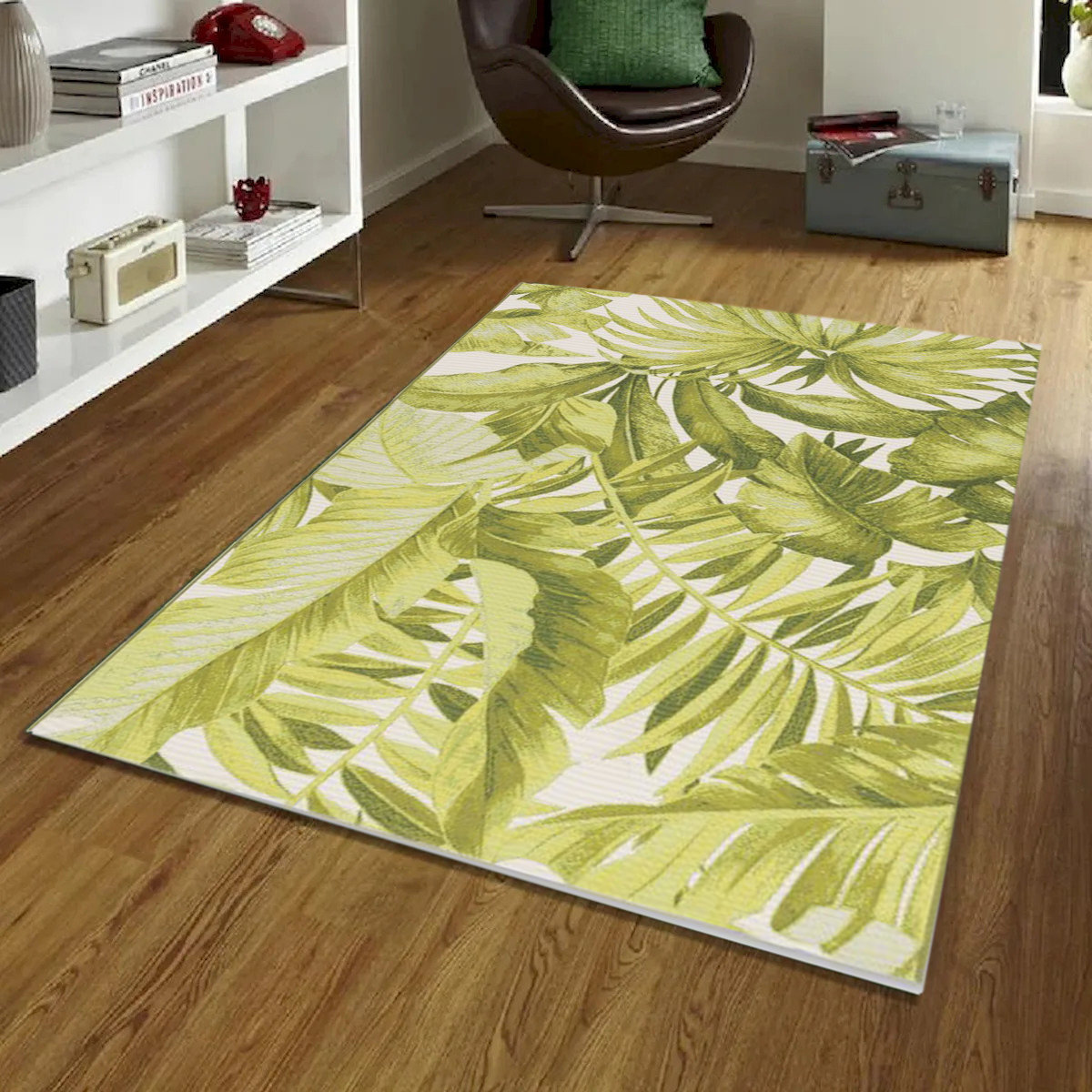 Bay Isle Home™ Eden Outdoor Green Leaves Rug | Wayfair