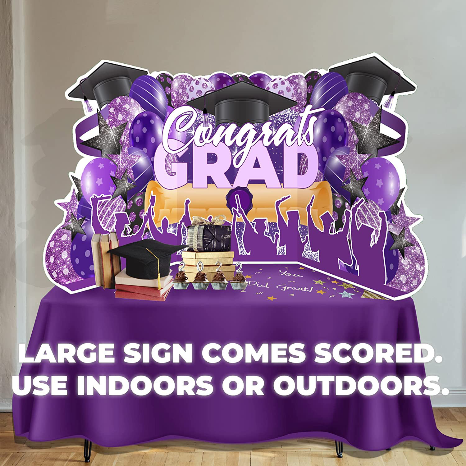 The Holiday Aisle® Jumbo Graduation Yard Sign Set, 6x3 Feet Includes ...