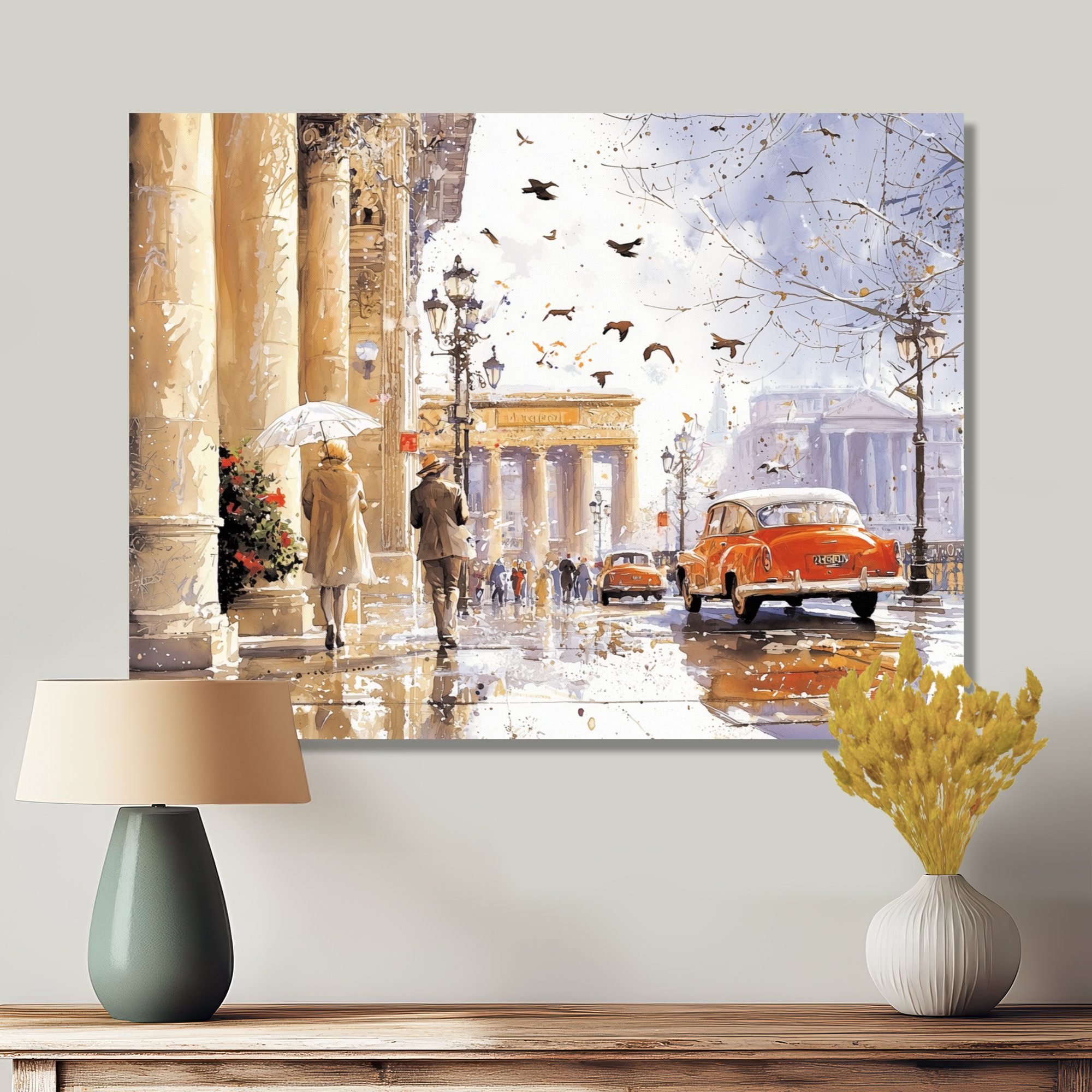 Astoria Grand Roman Streets In Italy Under The Rain - Rome Canvas Print ...