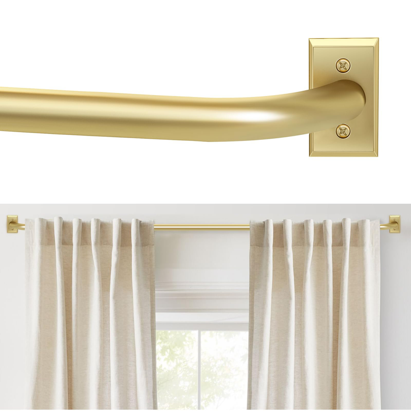 Lark Manor™ Skippack Gold Curtain Rods, Room Darkening Curtain Rods For ...