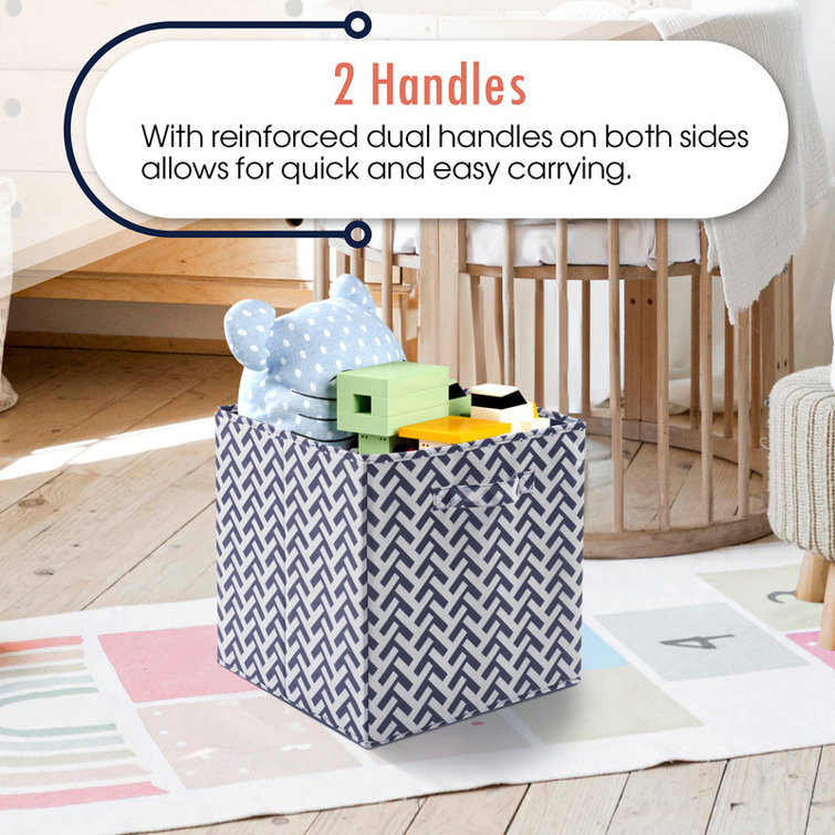 Ebern Designs Foldable Storage Fabric Cardboard Bin Set | Wayfair