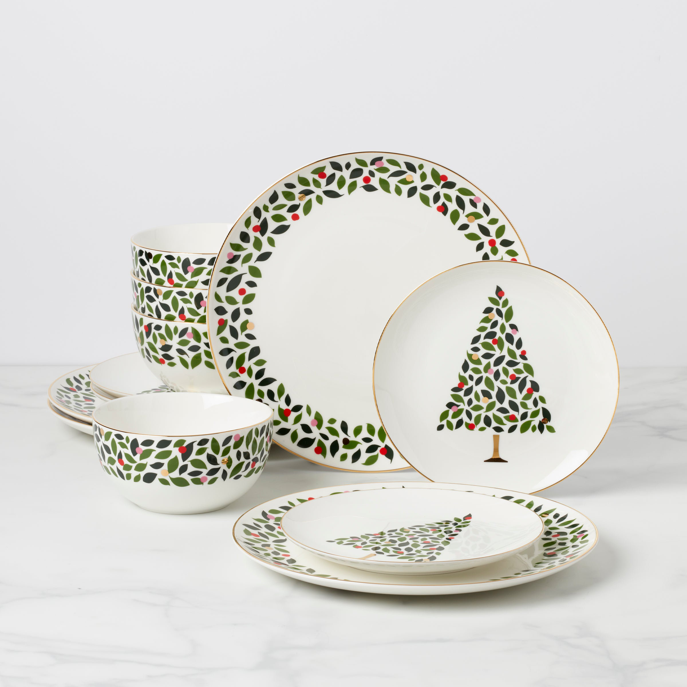 kate spade new york EVERGREEN 12 Piece Dinnerware Set - Service for 4 ...