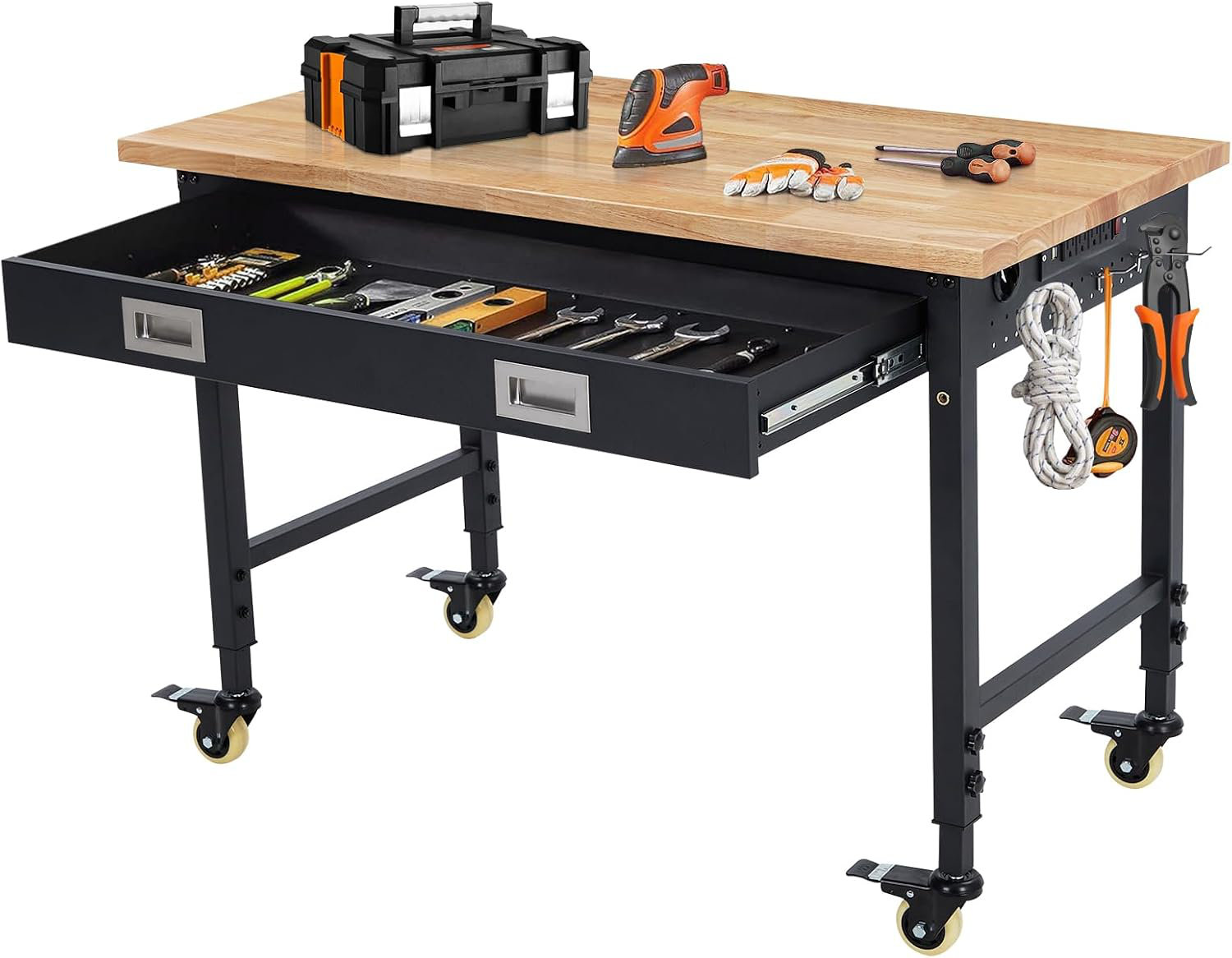 ASOPIX 48" Adjustable Workbench for Garage, Heavy Duty Worktable with ...