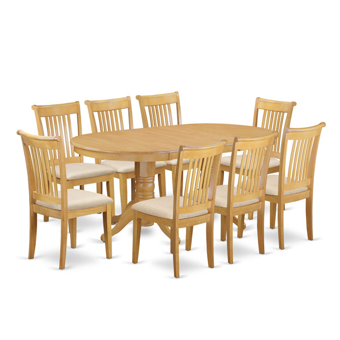 Alcott Hill® Daniella Extendable Solid Wood Double Pedestal Dining Set ...