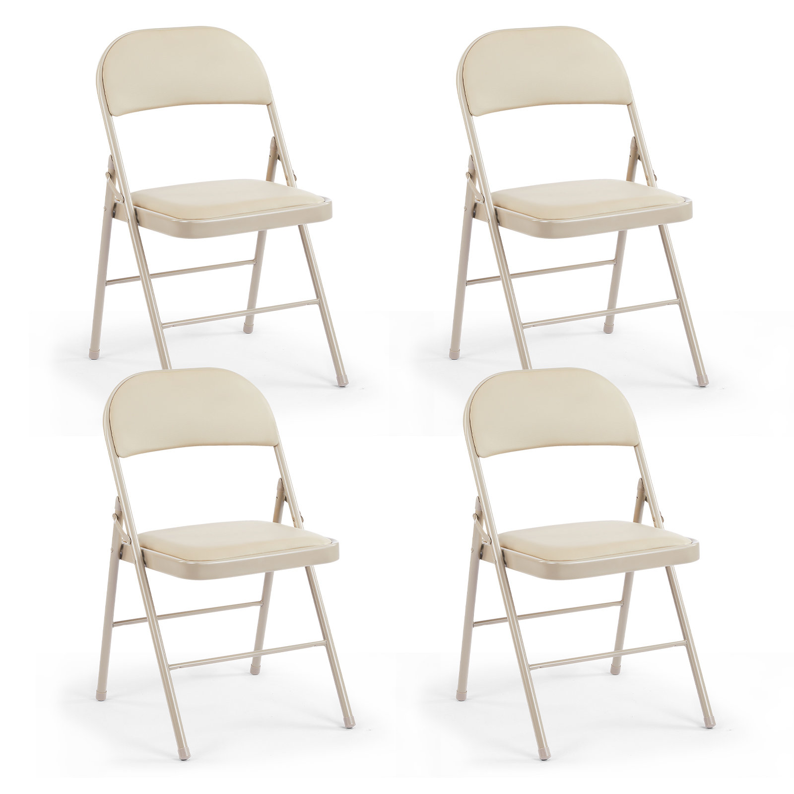 Inbox Zero Marinke Padded Upholstered Metal Folding Event Chairs with ...