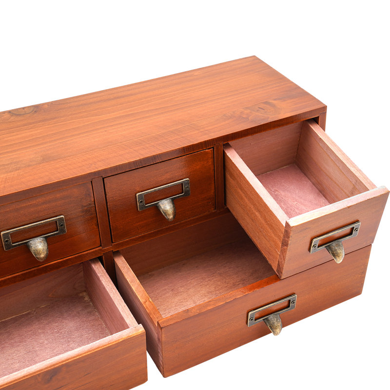 Breakwater Bay Abbigael 6-Drawer Wood Stackable Desk Organizer ...