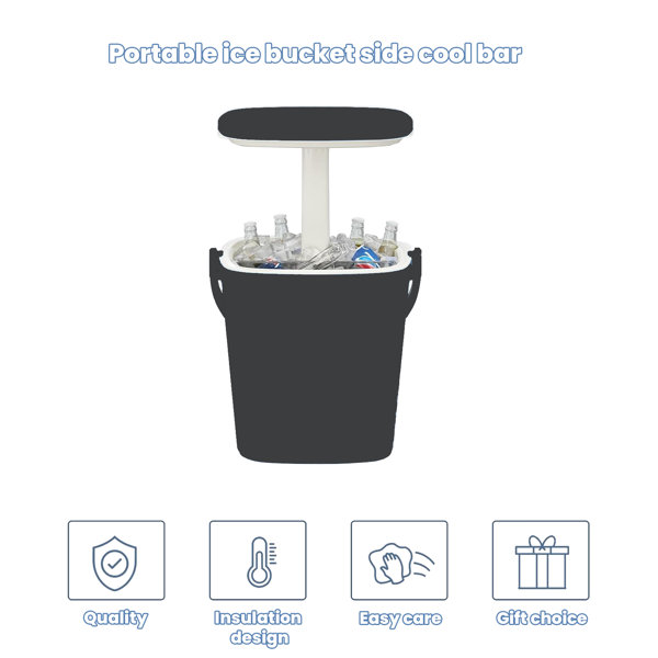 Olilawn Outdoor Ice Bucket For Parties, Cooler Table With Lift Top Lid ...