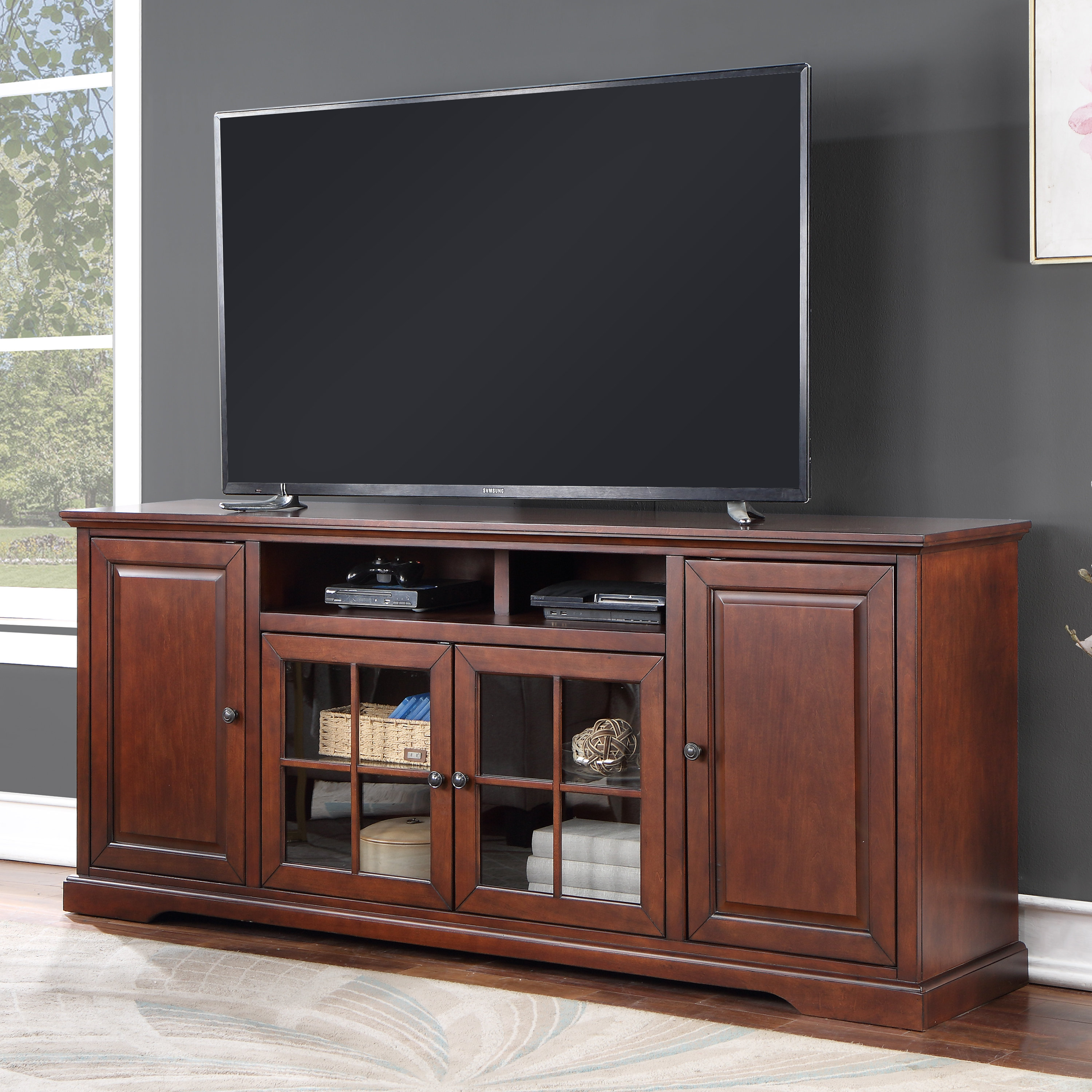 Lark Manor Cifuentes 78" Traditional TV Stand Media Console for TVs up ...