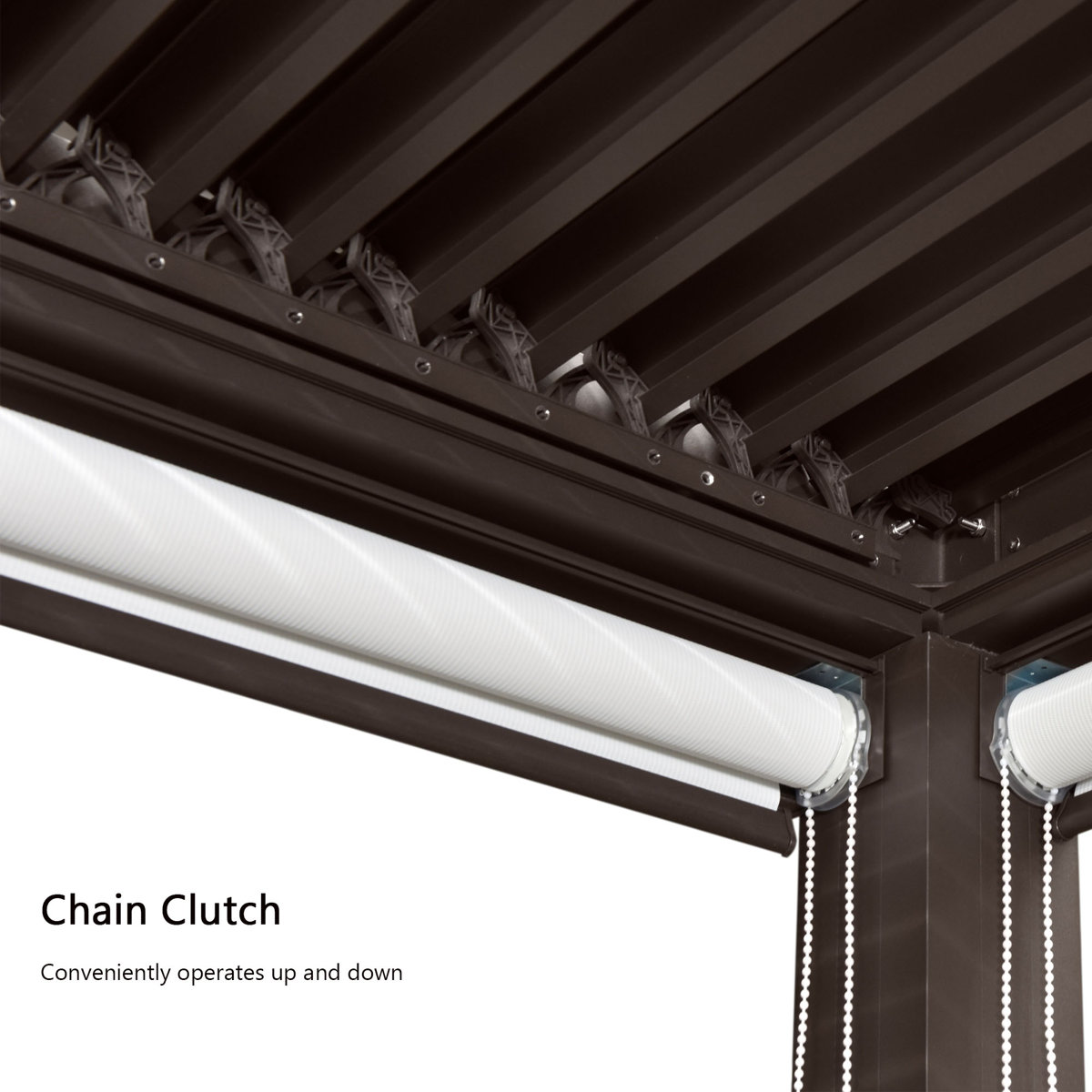 Purple Leaf Louvered Pergola Accessories Pull Down Roller Shade Privacy ...