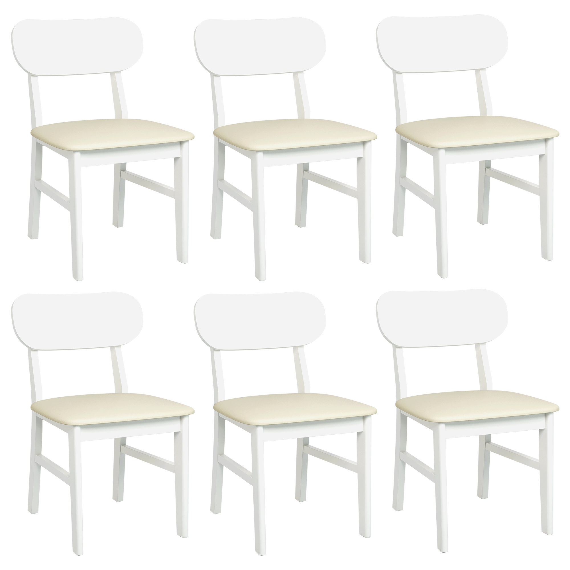 George Oliver Englehart Rubber Wood Dining Chairs Set Of 6 | Wayfair