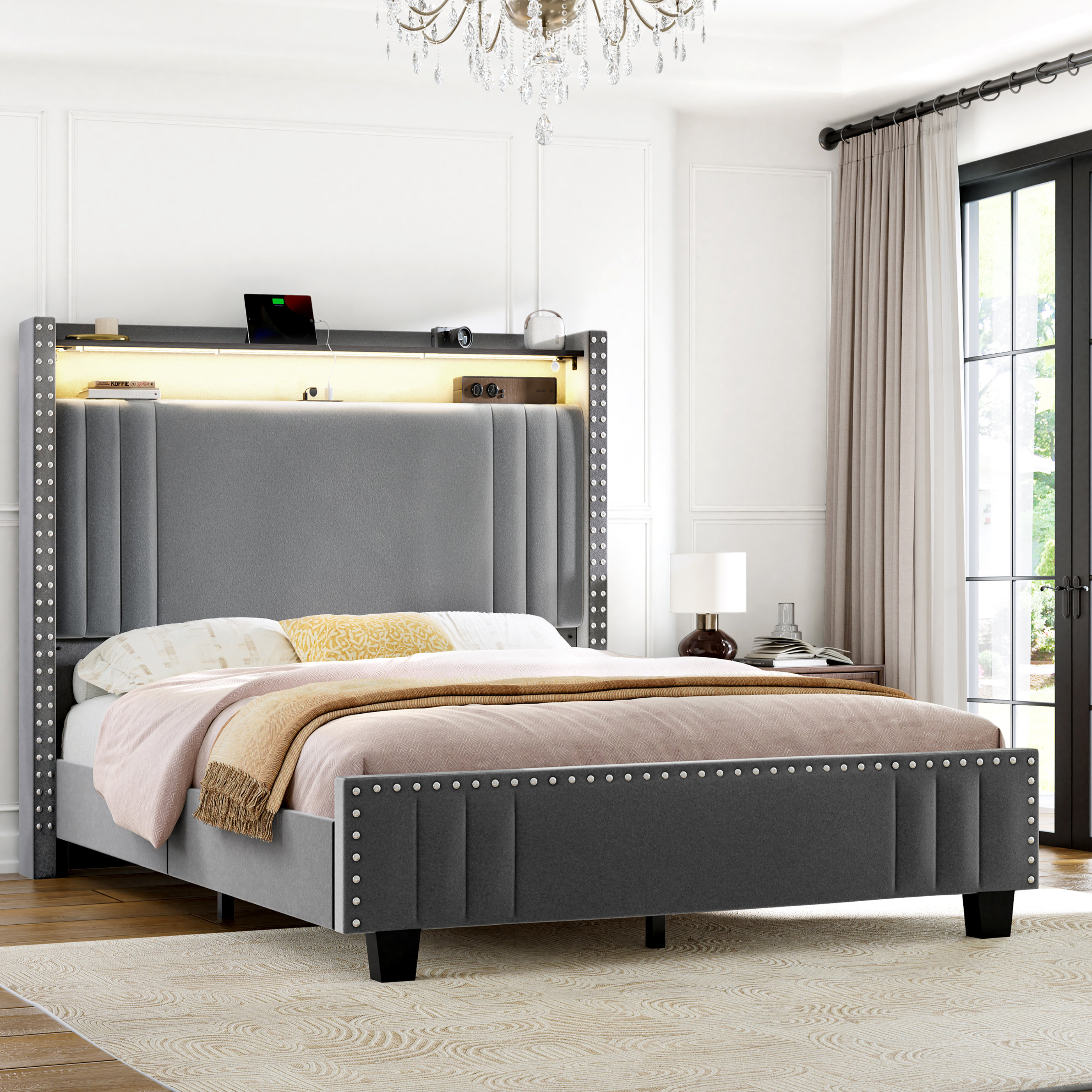 Mercer41 Hudepohl Upholstered Wingback Storage Bed & Reviews - Wayfair ...