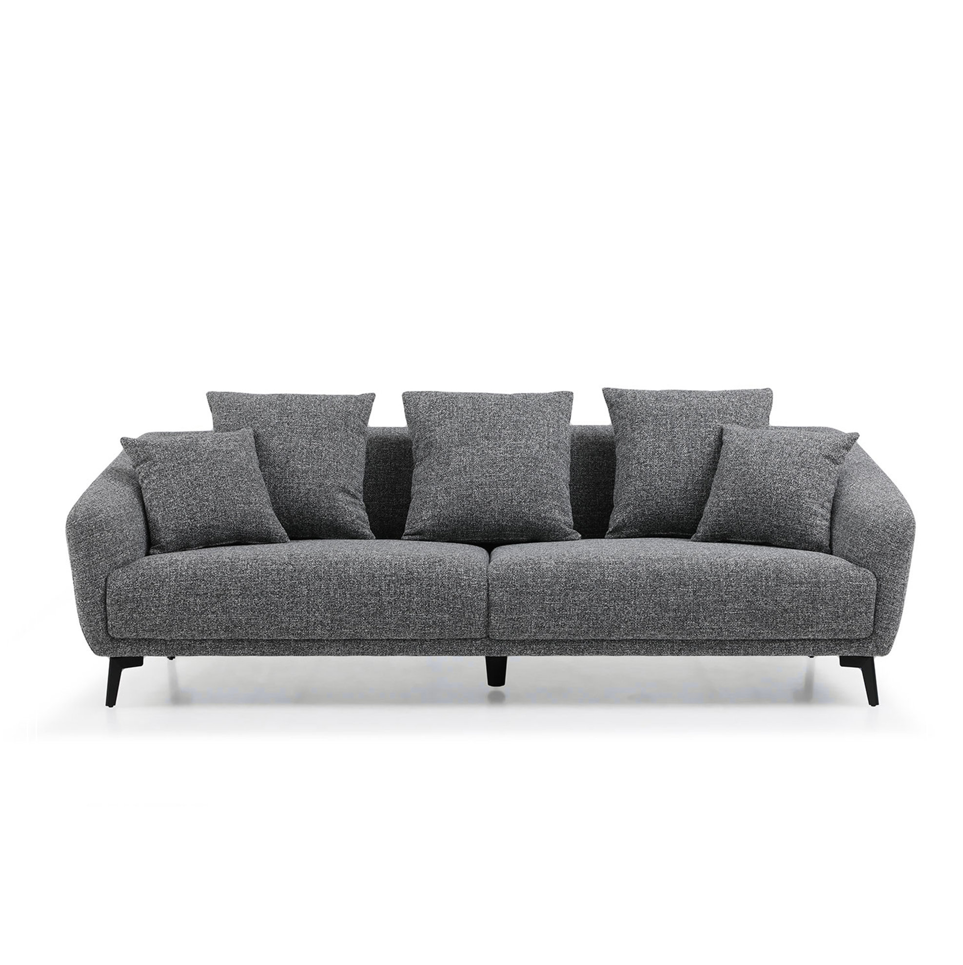 Ivy Bronx Modern Fabric Upholstered Sofa with Three Cushions, 2 Pillows ...
