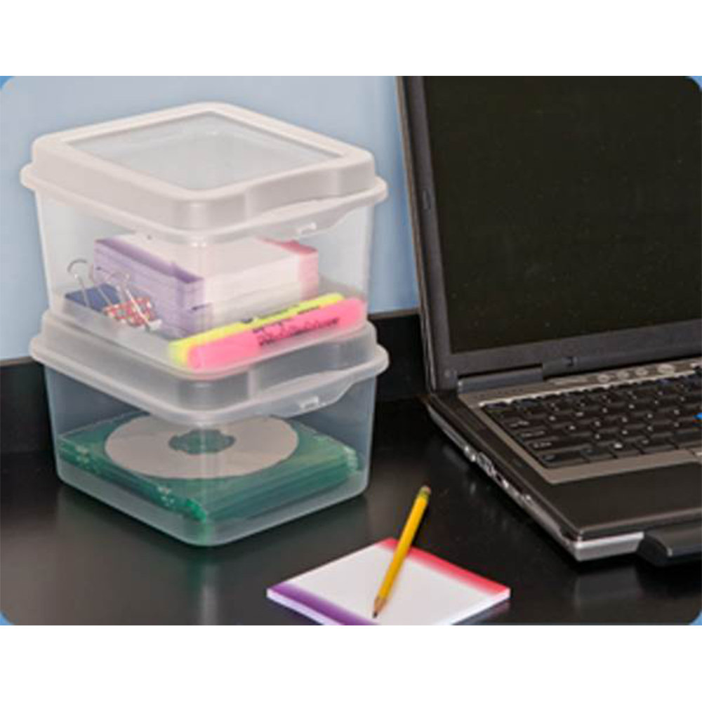 Sterilite Plastic FlipTop Hinged Storage Box Container w/ Latching Lid ...