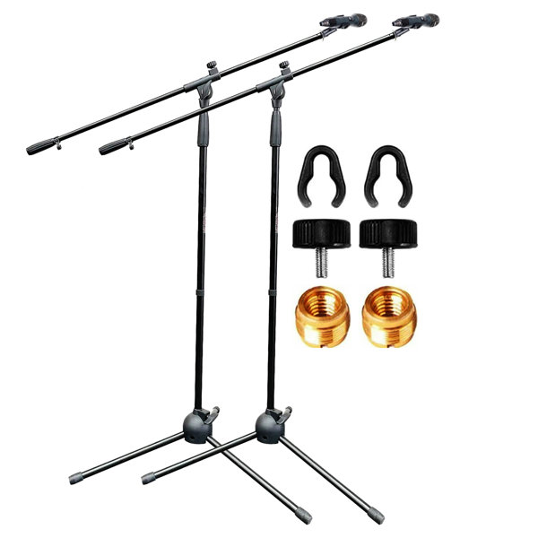 5 Core Tripod Mic Stand Heavy Duty Adjustable Floor Microphone Boom Arm ...