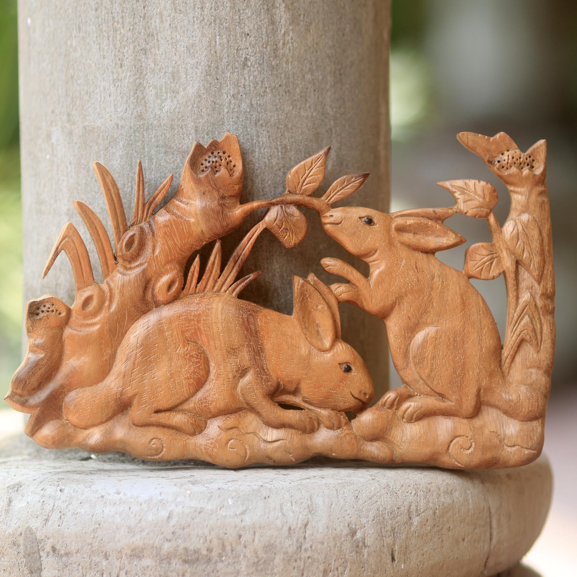 World Menagerie Décoration murale lapins dans la forêt, panneau de ...