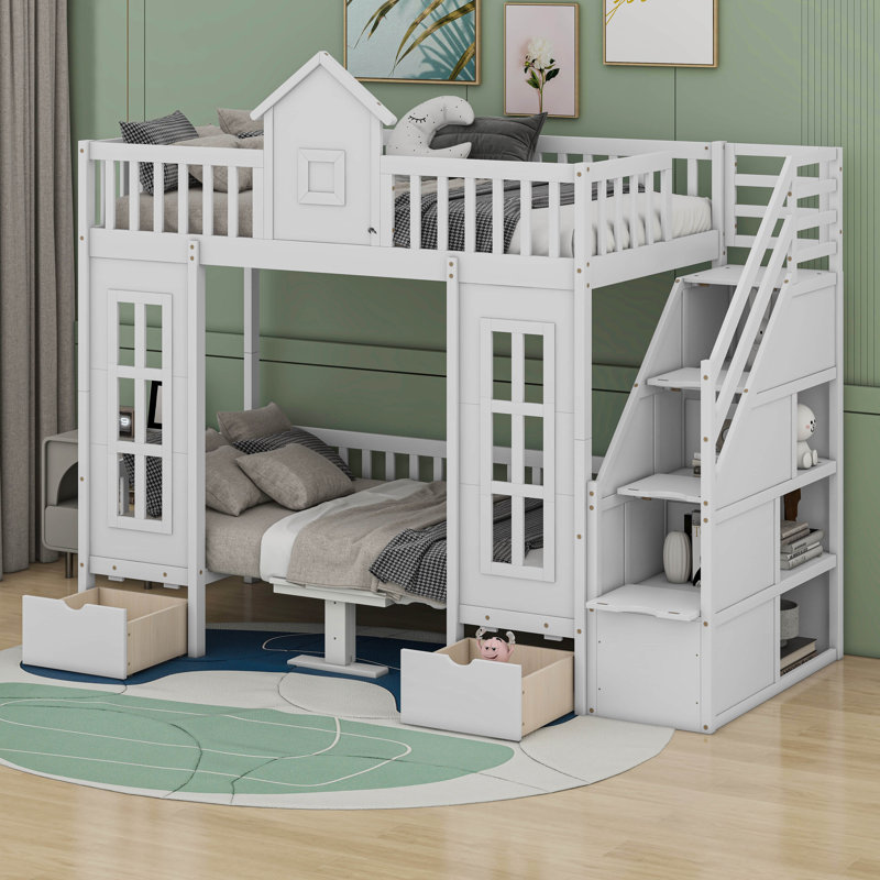 Cosmic Twin Over Twin Bunk Bed With Changeable Table, Bunk Bed Turn ...