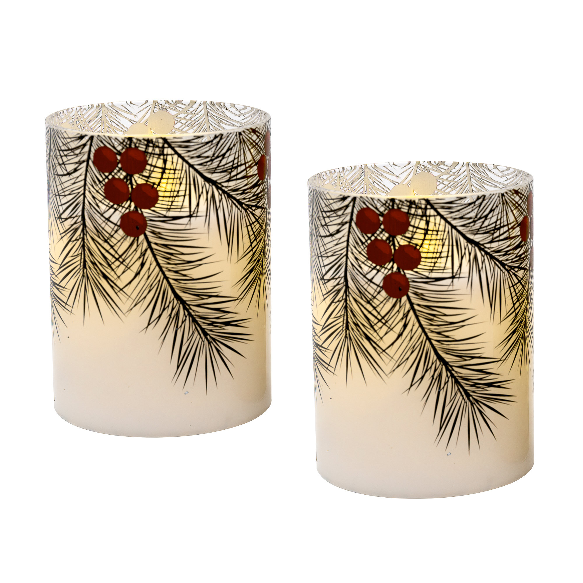 Gracie Oaks Battery Operated LED Glass Candles with Flickering Flame ...