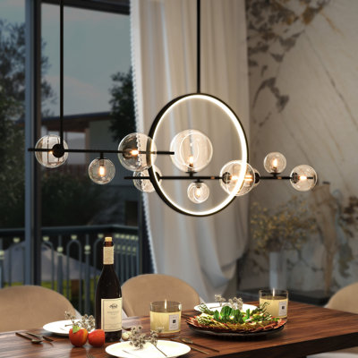 George Oliver Janal Modern Black Island Pendant Light For Kitchen 10 ...