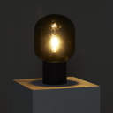 Brightech Bruce LED Table Lamp with Cement Base and Textured Glass Dome ...