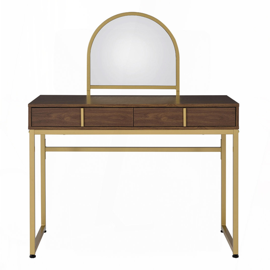 Corrigan Studio® 2 Drawers Vanity Desk with Mirror and Jewelry Tray ...