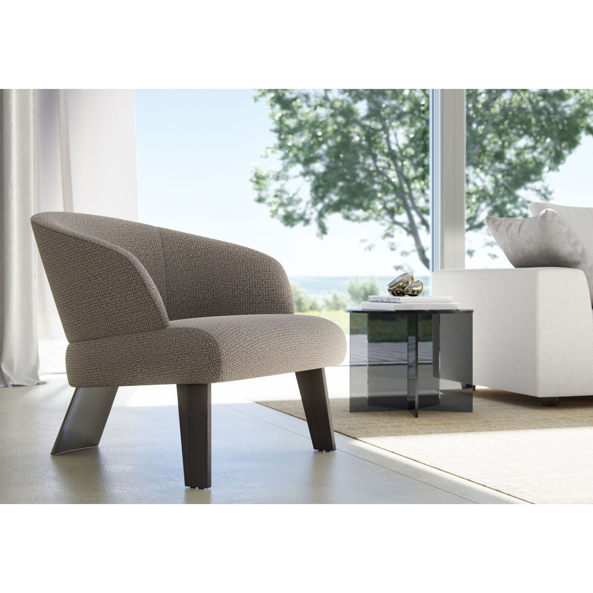 Modloft Thayer Lounge Chair In Maplewood Fabric | Perigold