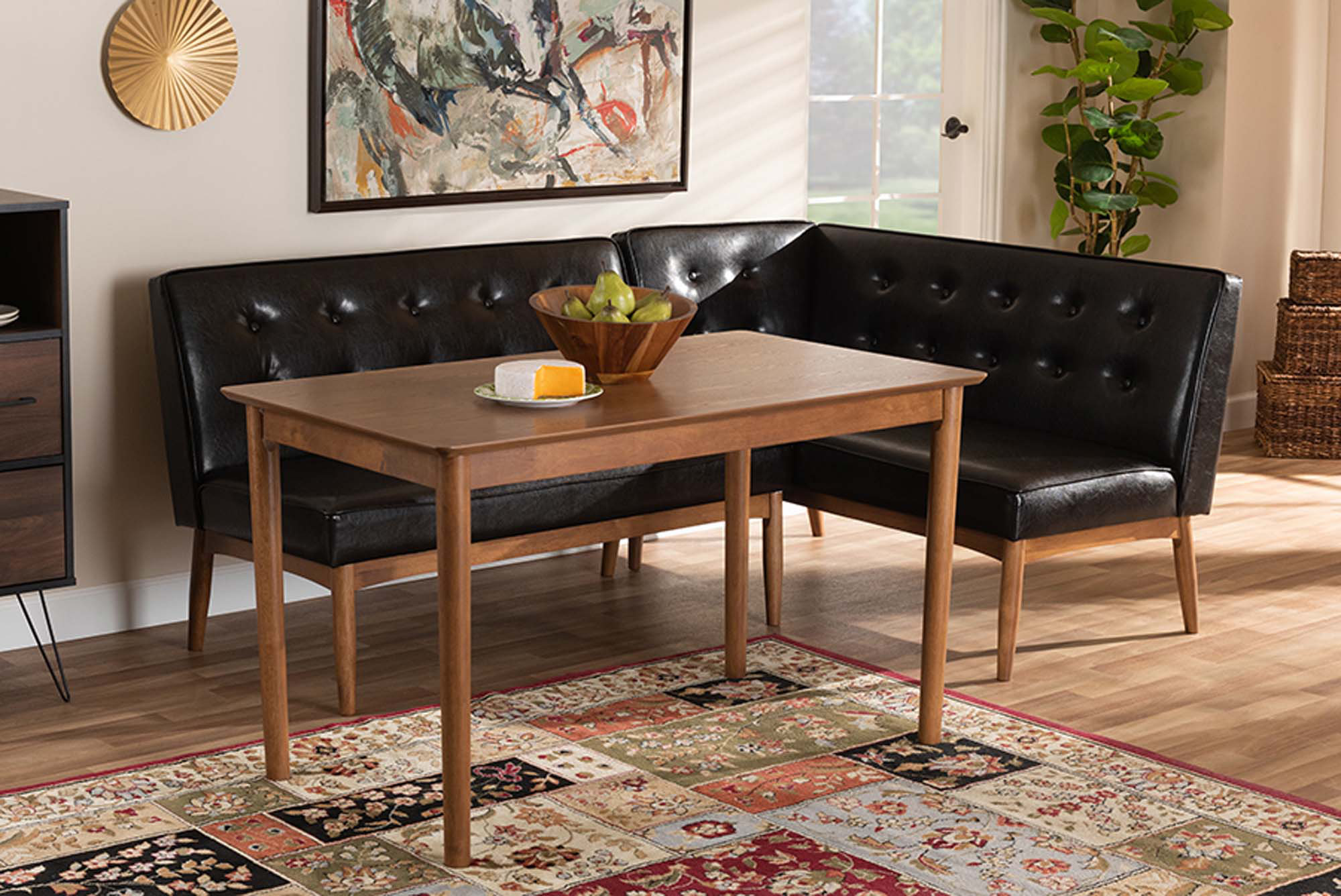 Corrigan Studio Imre 3 - Piece Rubberwood Solid Wood Breakfast Nook ...