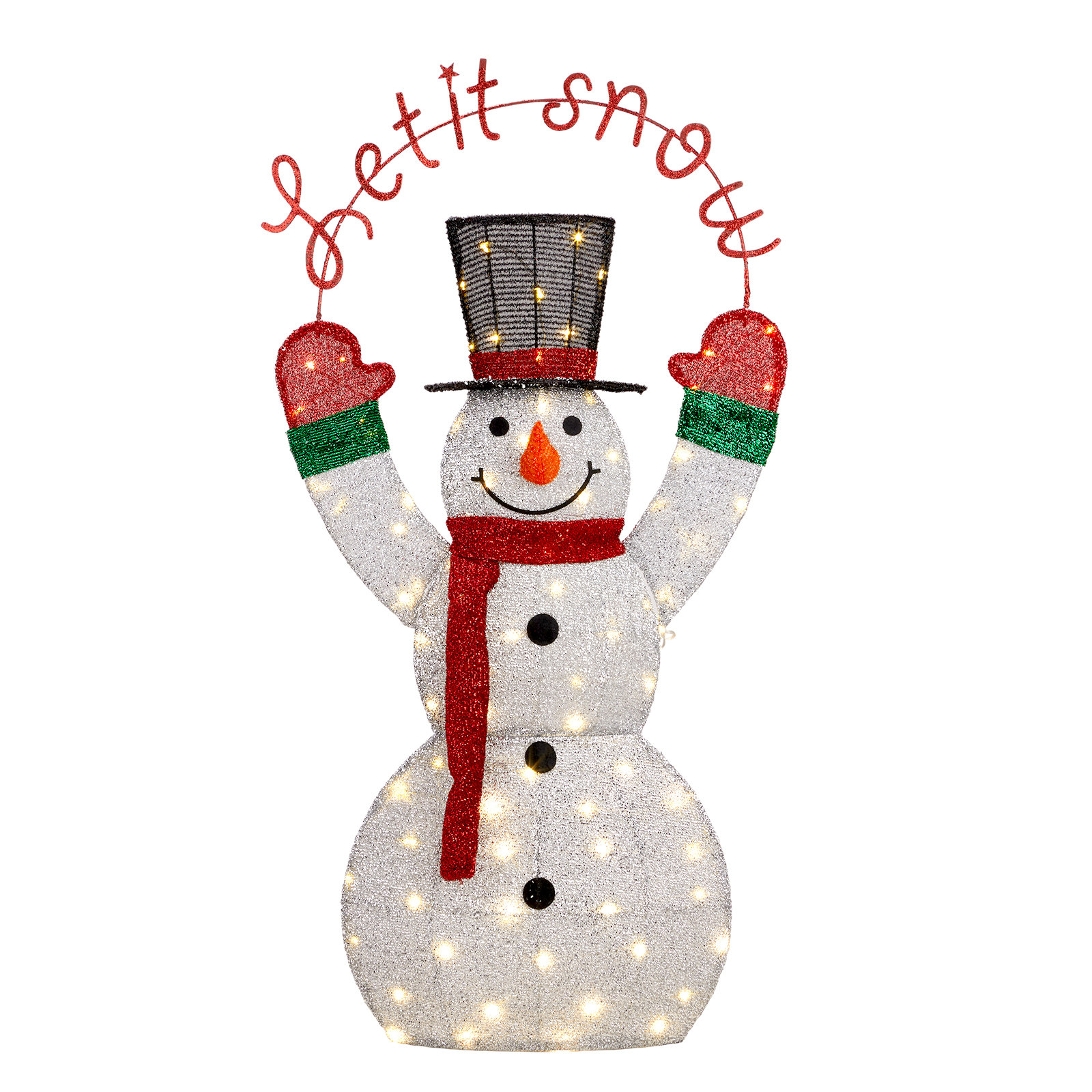 The Holiday Aisle® Lighted Snowman 2d Christmas Decoration & Reviews ...