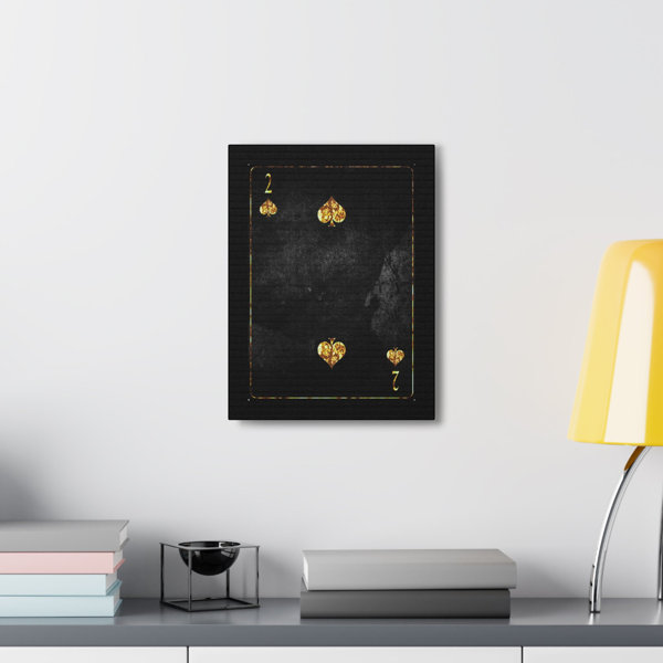Ebern Designs Two Of Spades Grunge Card Playing Card Canvas Wall Art ...
