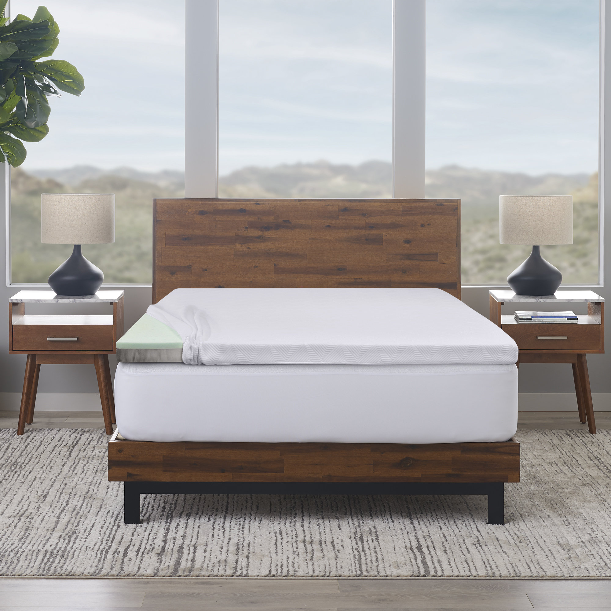 Ella Jayne Home 3" Dual-Layer Memory Foam Mattress Topper with High ...