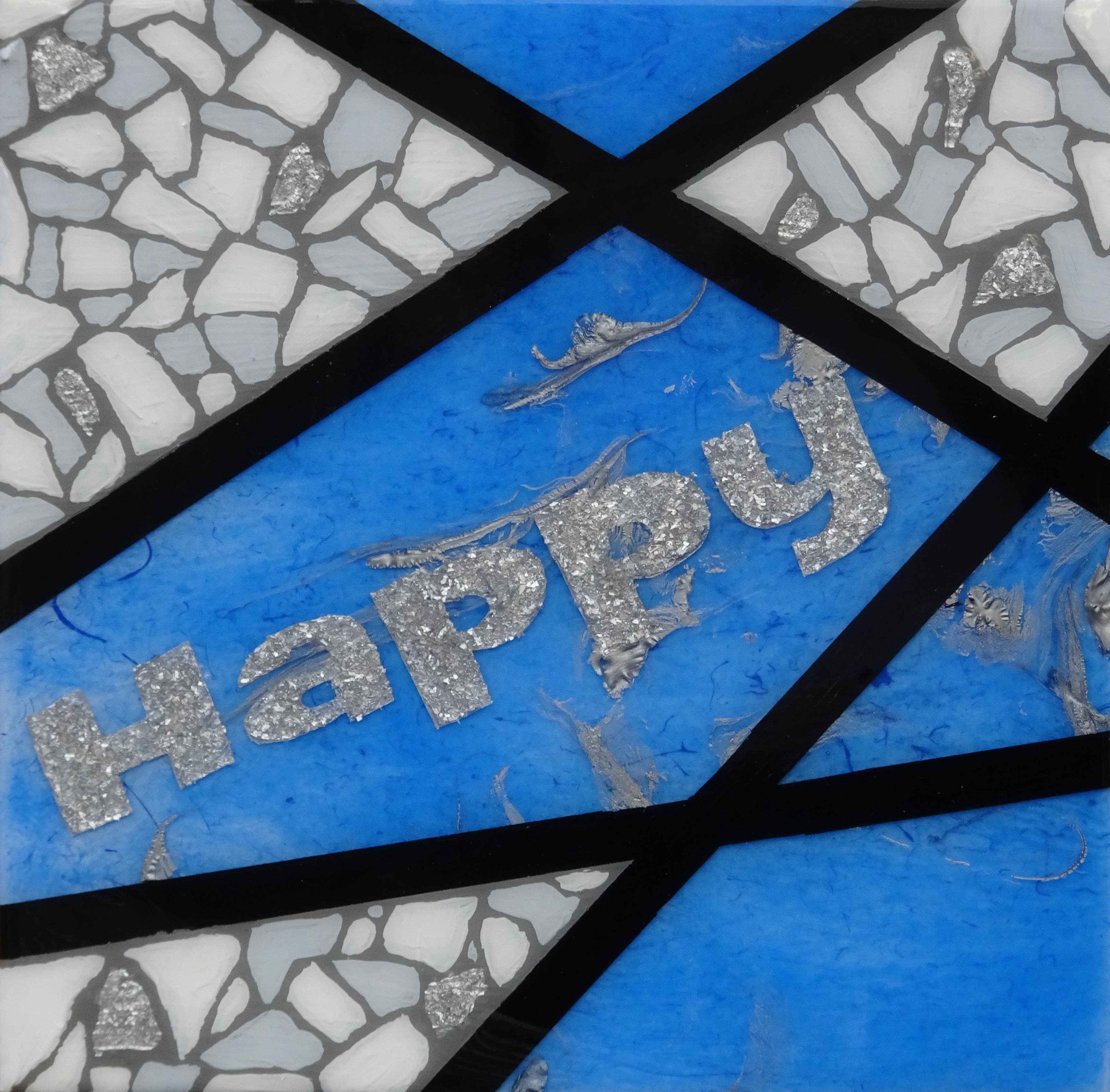 Wrought Studio™ One-of-a-Kind Original Anginette Happy-Blue - Textual ...