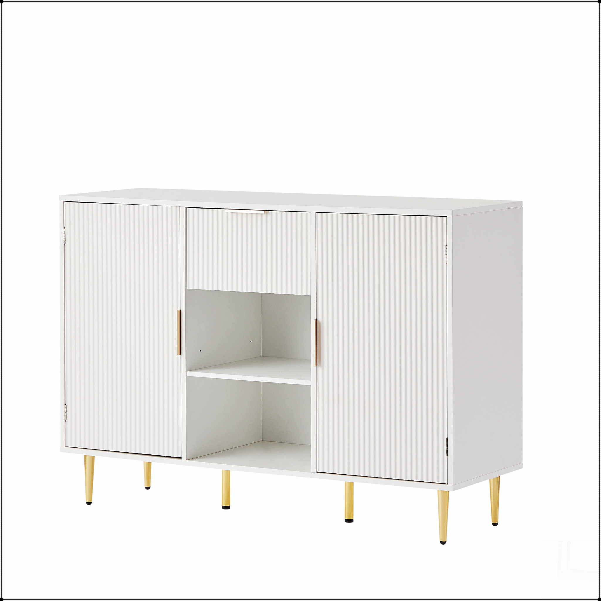 Mercer41 Storage cabinet Wave pattern 2 door With drawers buffets ...