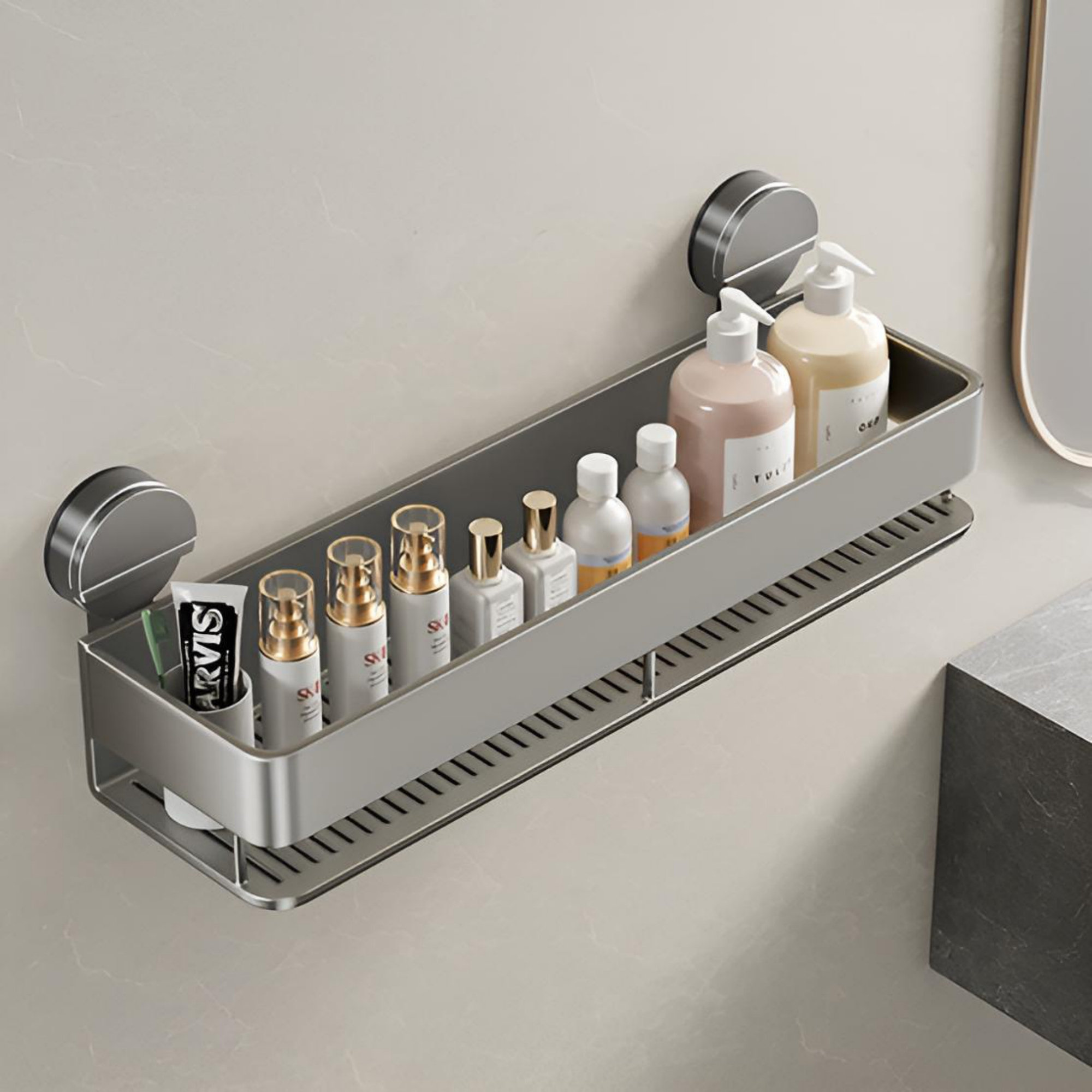 Rebrilliant Bathroom Storage Rack Without Perforation, Bathroom Wall ...