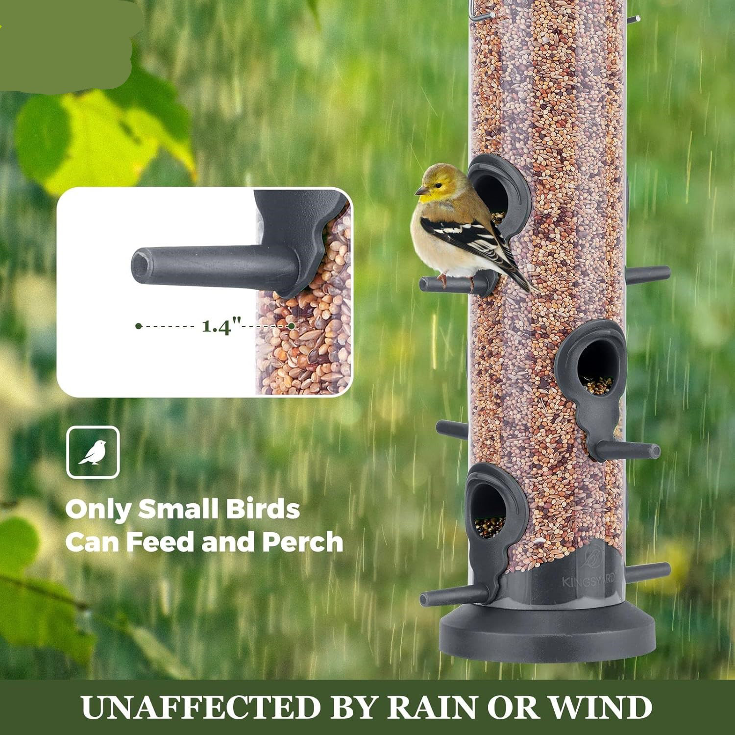 Hokku Designs 2 Pack Tube Feeders With 6 Feeding Ports For Outdoors ...