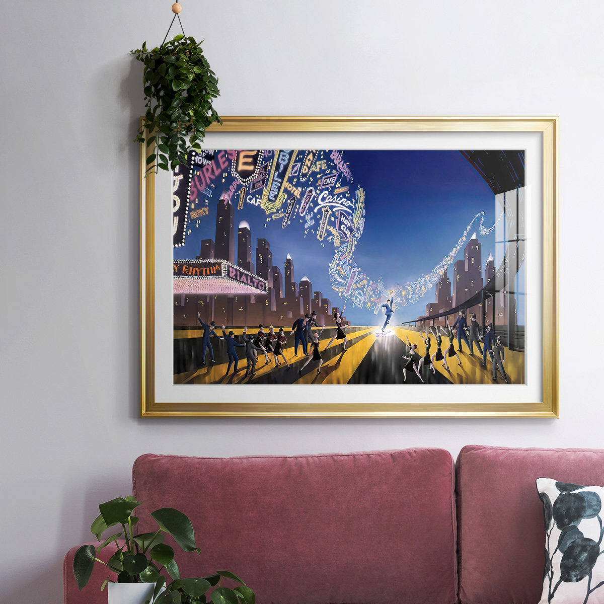 Winston Porter Neon Symphony-FramedFramed Print W Beveled Matt and ...
