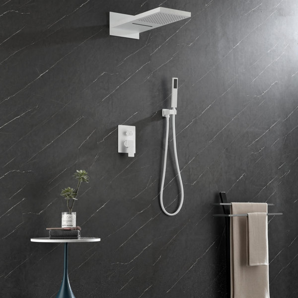 INLE Wall Mounted Waterfall Shower System with Handheld Shower | Wayfair