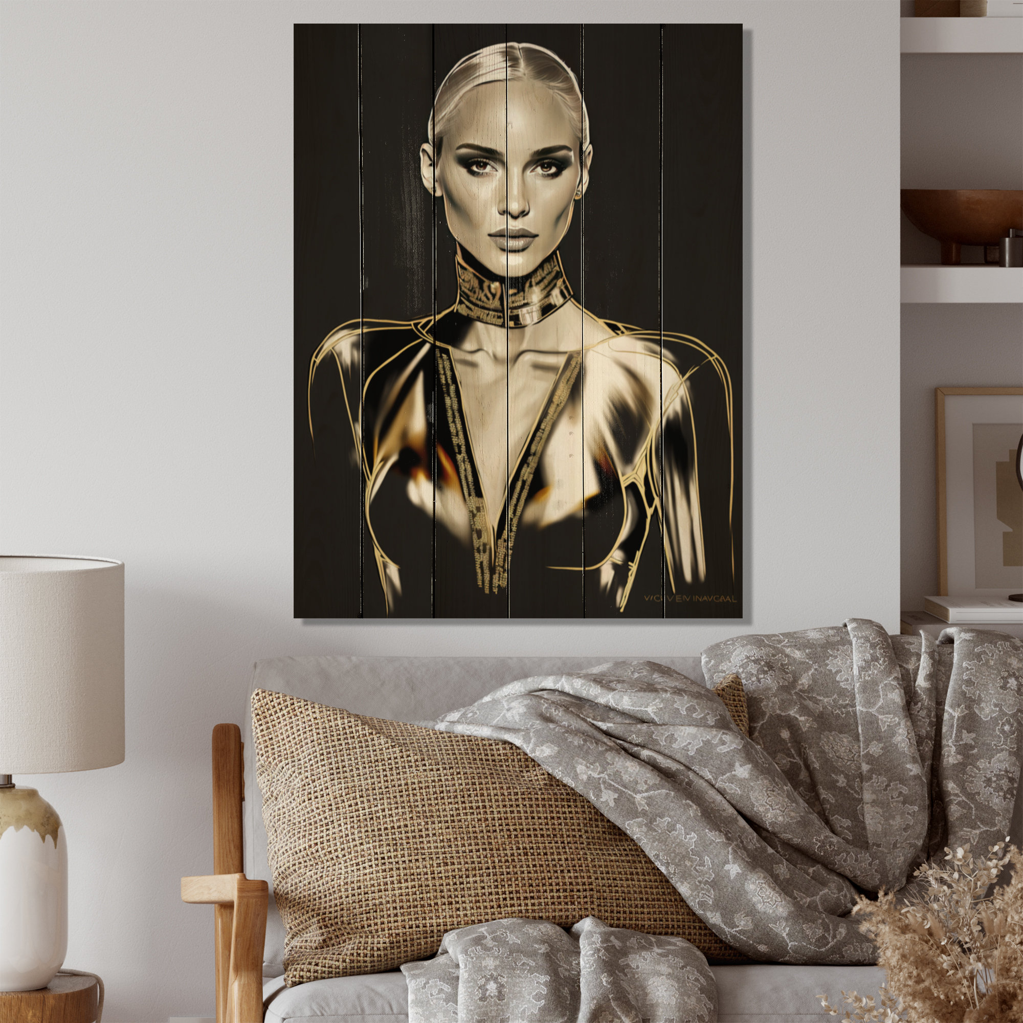 Everly Quinn Fashion Model In Retro Gold Design VIII - Fashion Woman ...