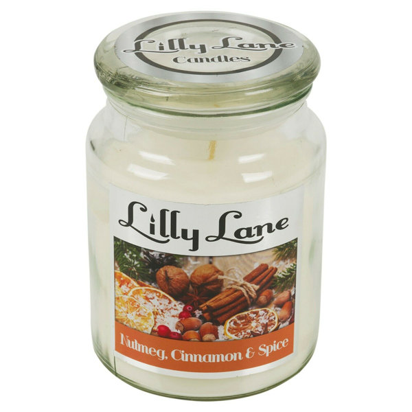 Urbn-Living Nutmeg Cinnamon & Spice Scented Jar Candle with Glass ...