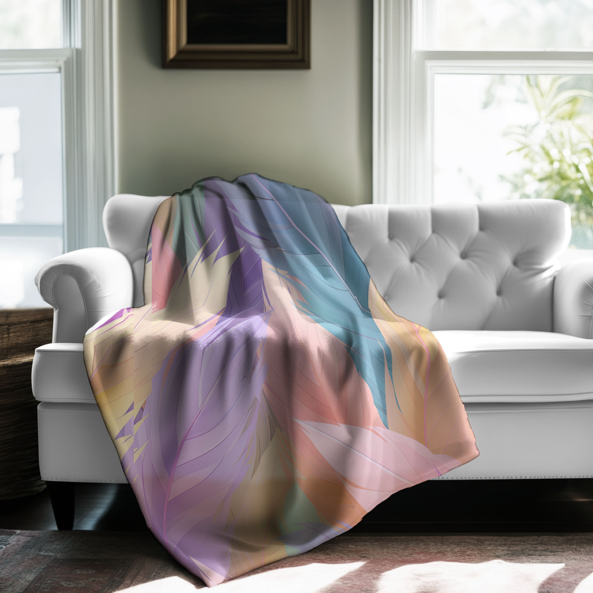 MentionedYou Subtle Plume Symphony - 1 Piece Premium Sherpa Bla Throw Blanket | Wayfair