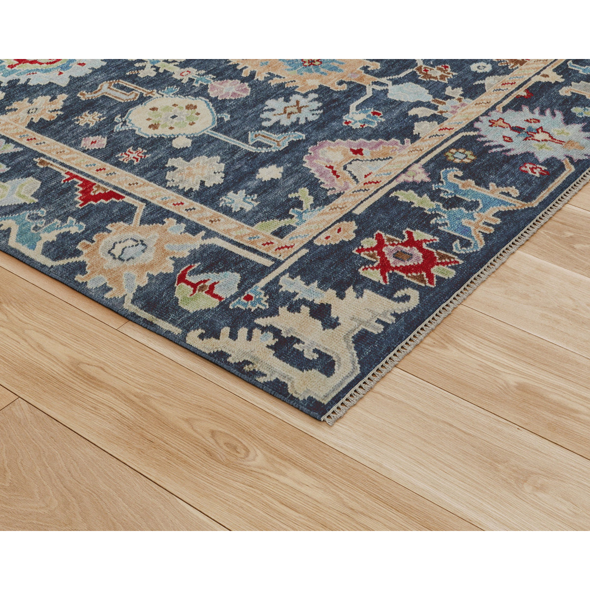 Ashley Stark Home Kali Hand Knotted Wool Oriental Area Rug in Navy ...