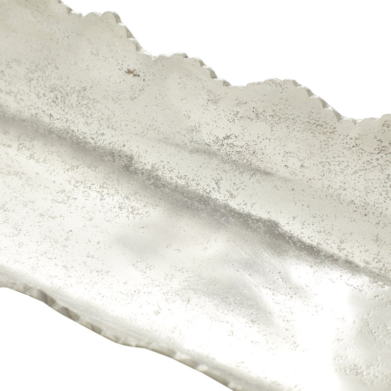 Rosdorf Park Aluminum Metal Live Edge Silver Decor Tray | Wayfair