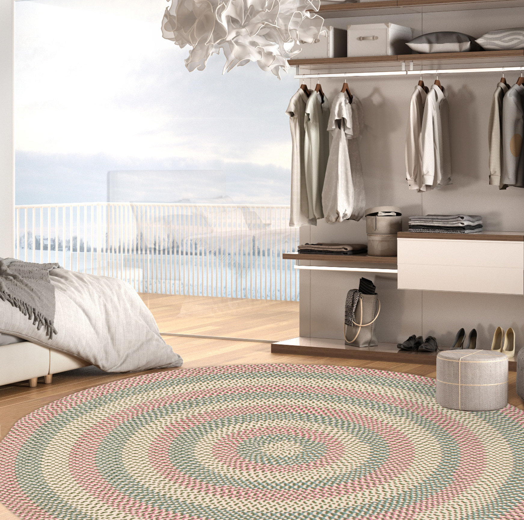 Gracie Oaks Baltierra Pink, Teal Rug 6'0" X 6'0" - Wayfair Canada