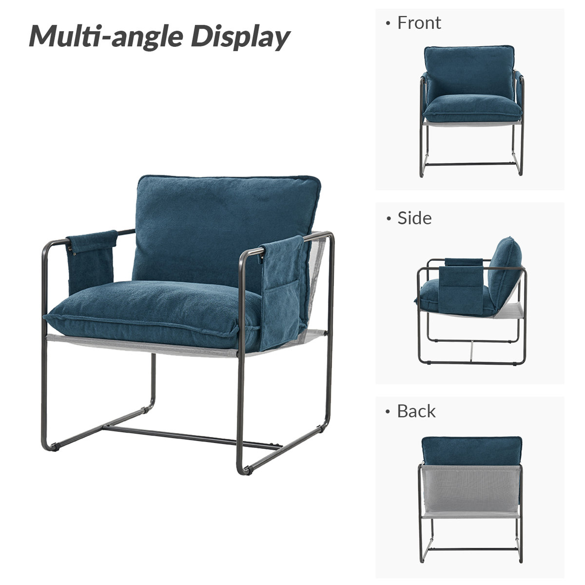 Ebern Designs Ruhee Modern Arm Chair with Storage Pockets & Reviews ...