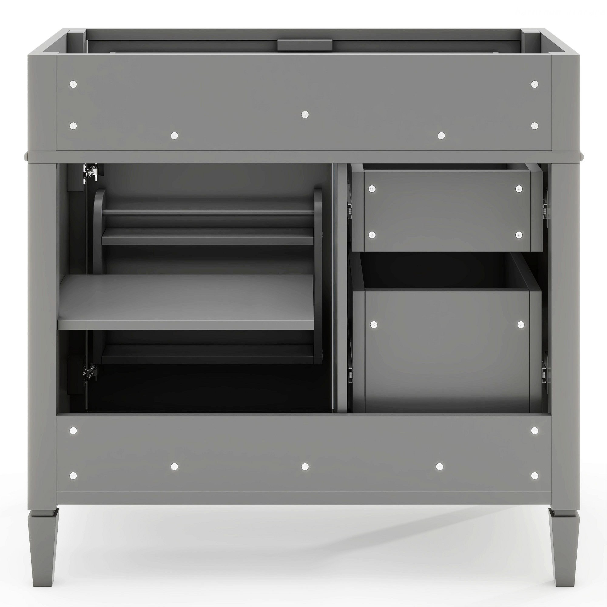 Hokku Designs Bathroom Storage Cabinet With 2 Drawers And One Tip-Out ...