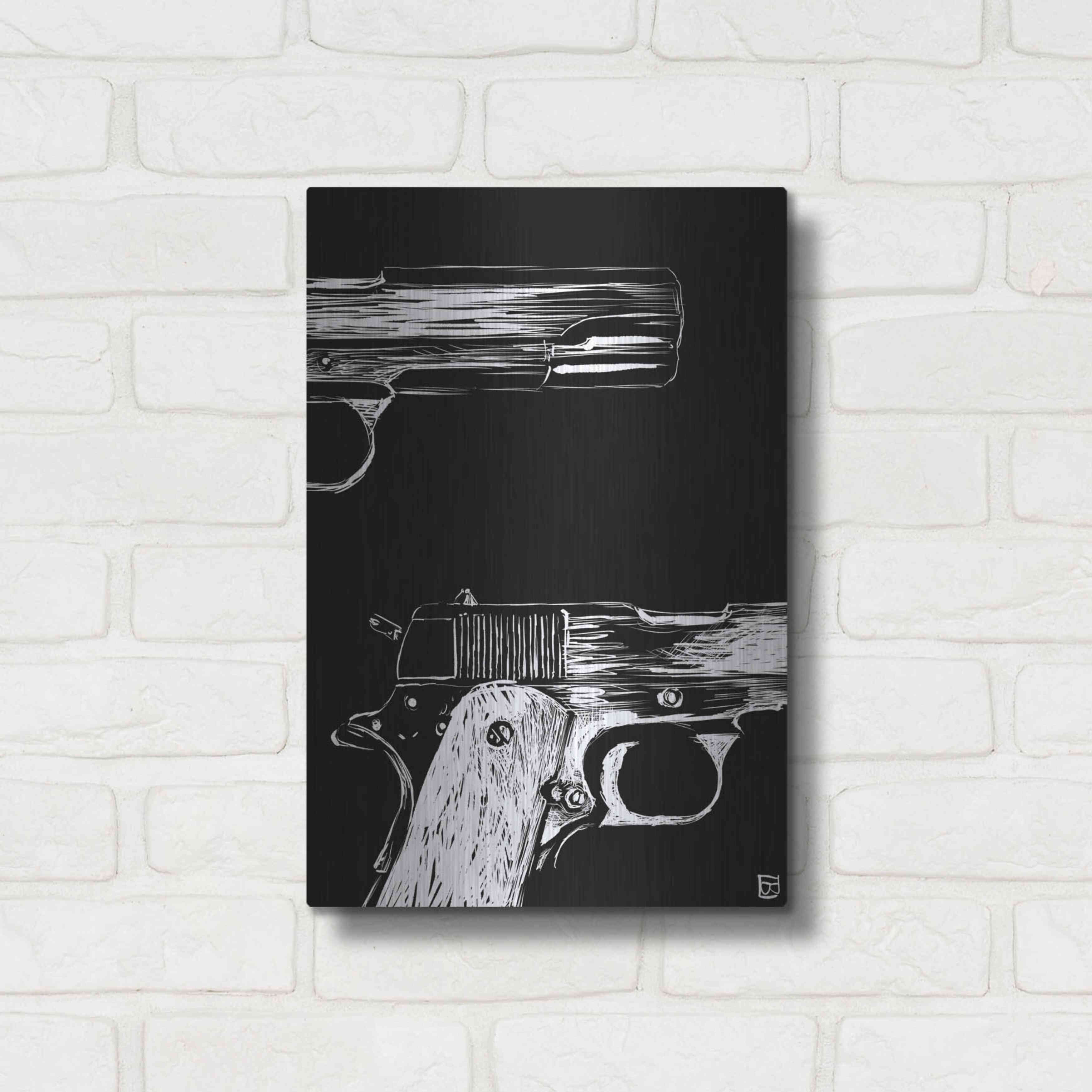 Luxe Metal Art 'Guns' by Giuseppe Cristiano, Metal Wall Art, 12"x16 ...