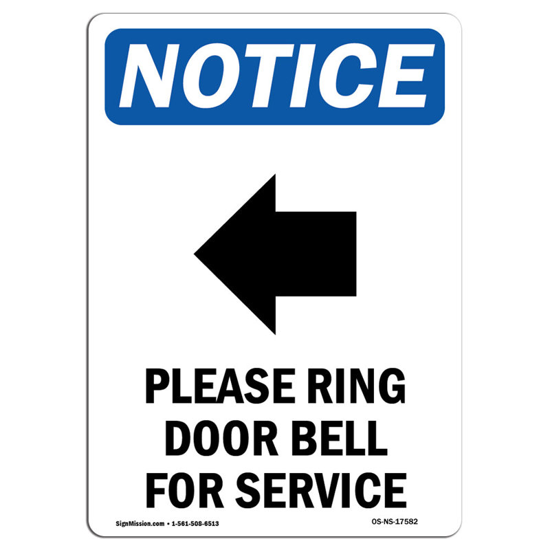 SignMission Please Ring Door Bell Sign with Symbol | Wayfair